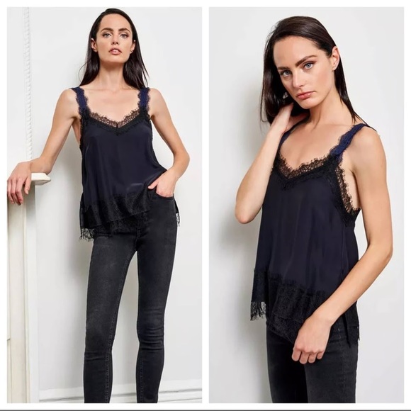 La Ligne | Tops | La Ligne Midnight Blue Lace Camisole | Poshmark